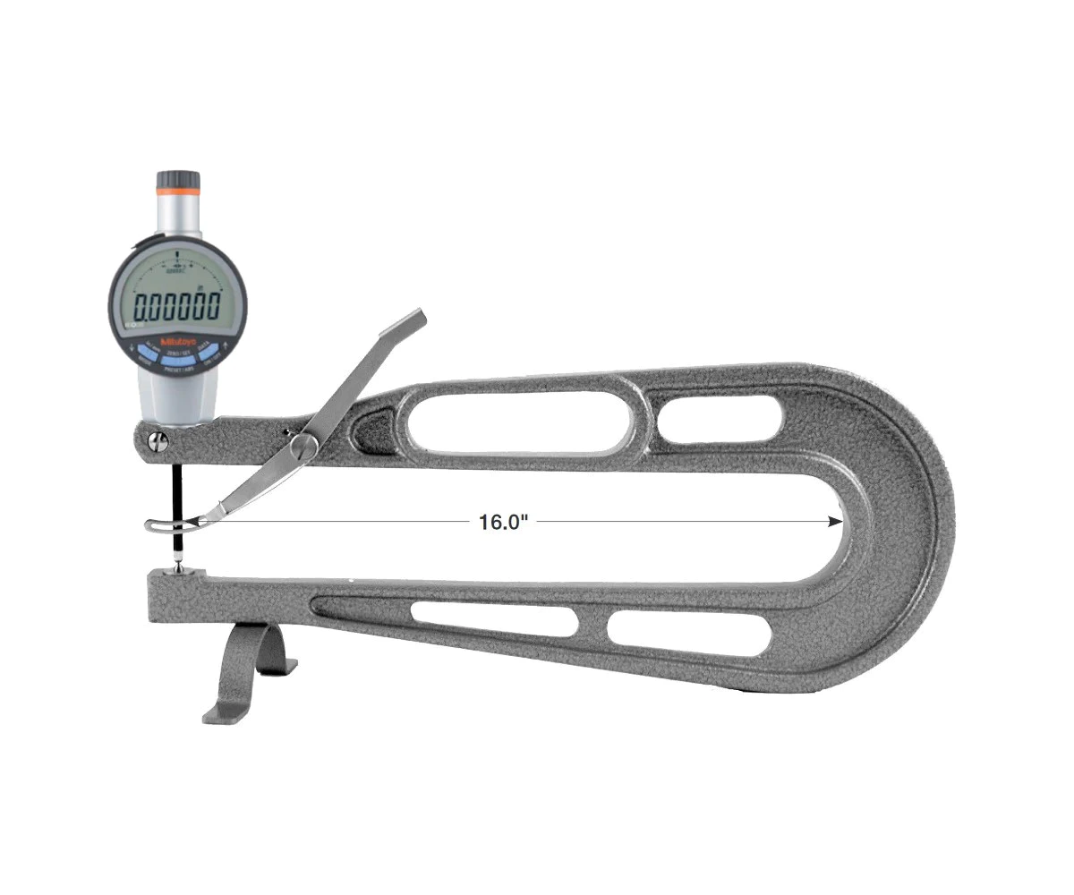 Deep Throat Micrometer, 0.5" Range, 16" Reach, .0005" Res – GreatGages