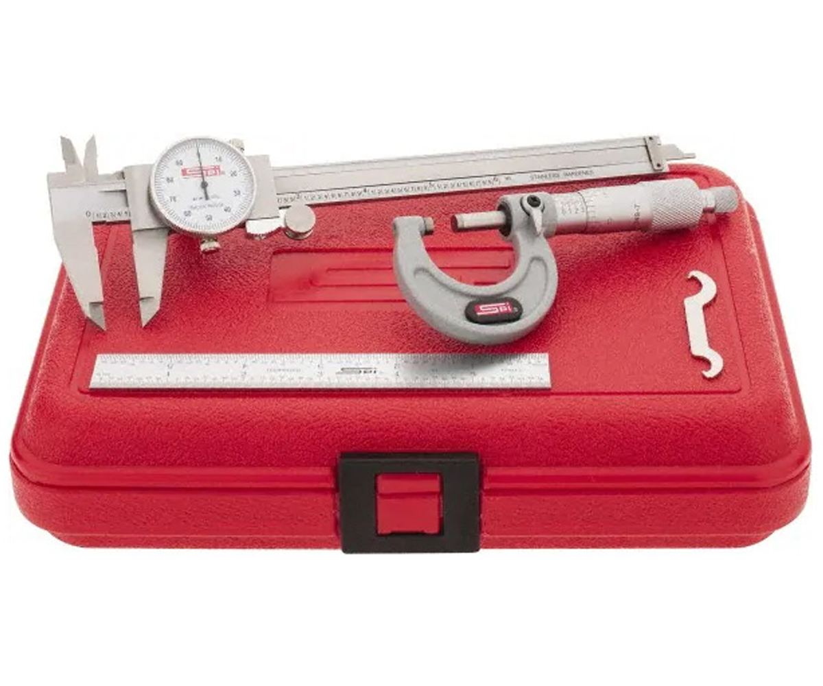13-096-3 SPI Micrometer, Caliper & Steel Rule Kit – GreatGages