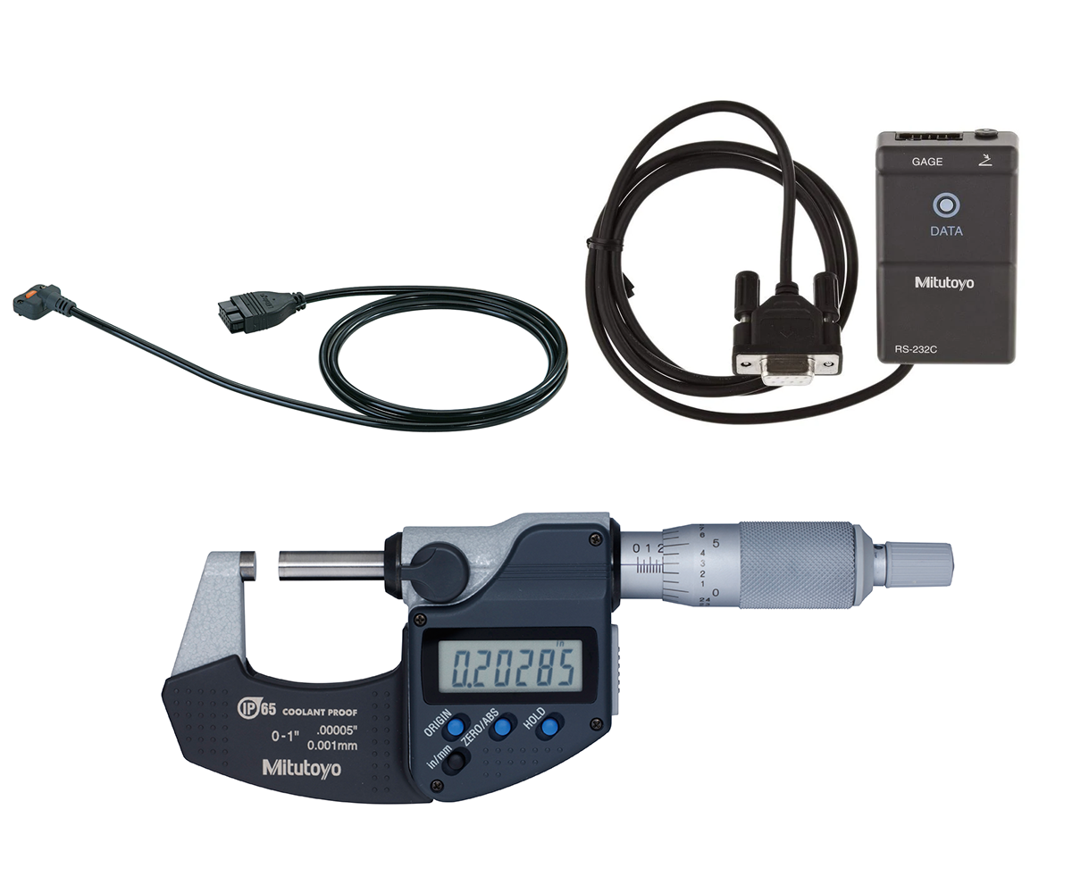 293-330-30-IP-S Mitutoyo Micrometer to PC Serial Package 1" Range, .00 ...