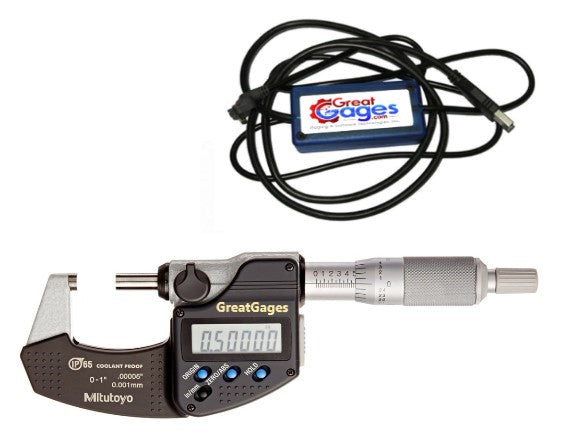 293-330-30-USB2 Mitutoyo Micrometer to USB Direct Package, 1" Range, 0 ...
