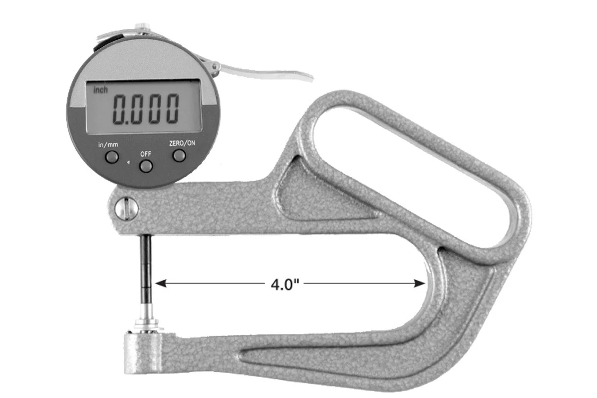 Digital Thickness Gage 0-1", 4" Reach, .0005" Res – GreatGages