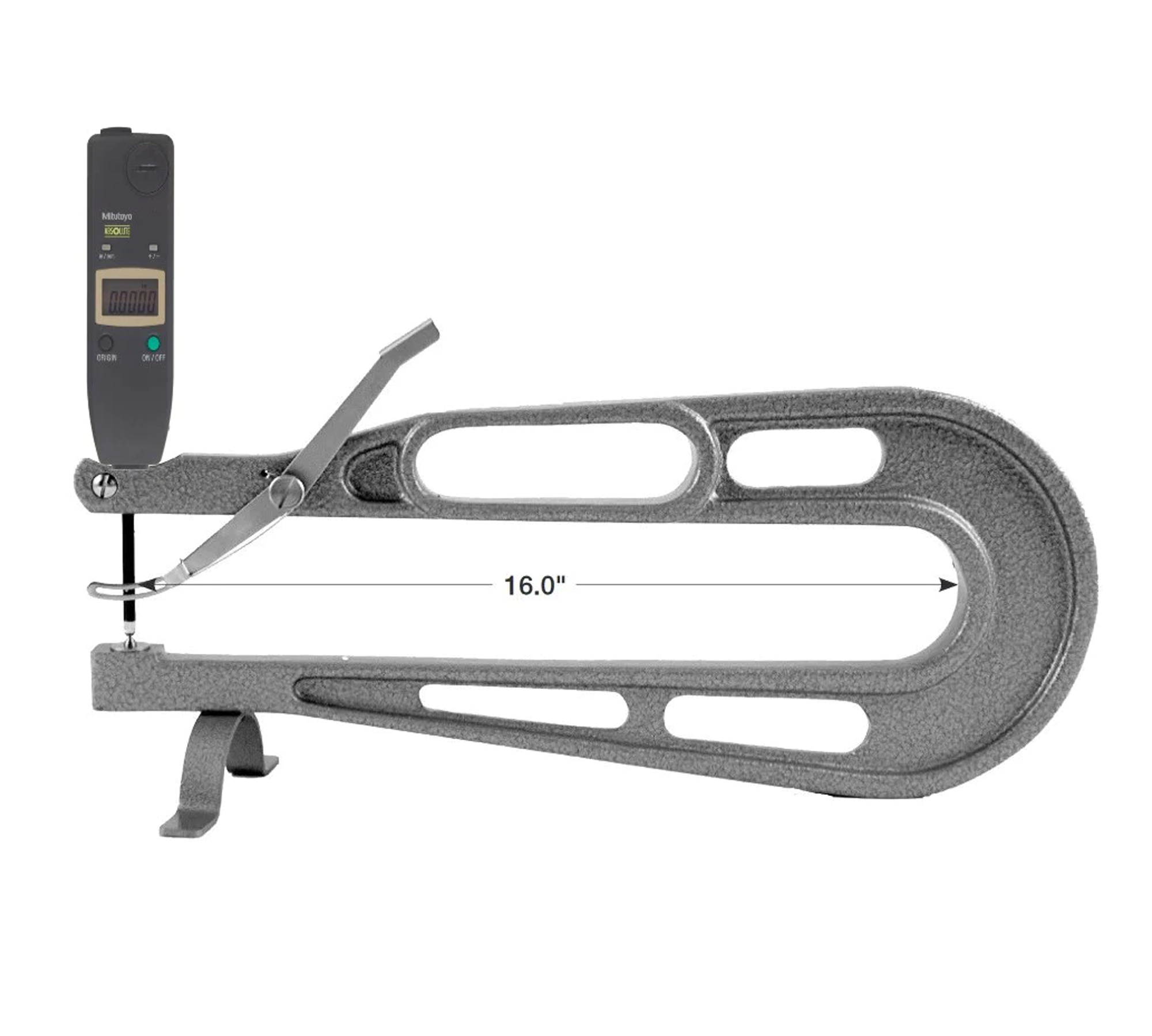 Deep Throat Micrometer, 1" Range, 16" Reach, .0005" Res – GreatGages