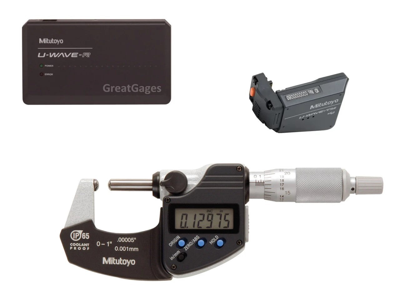395-371-30-UWFP Ball Anvil & Spindle Micrometer 1" to U-Wave FIT Wirel ...