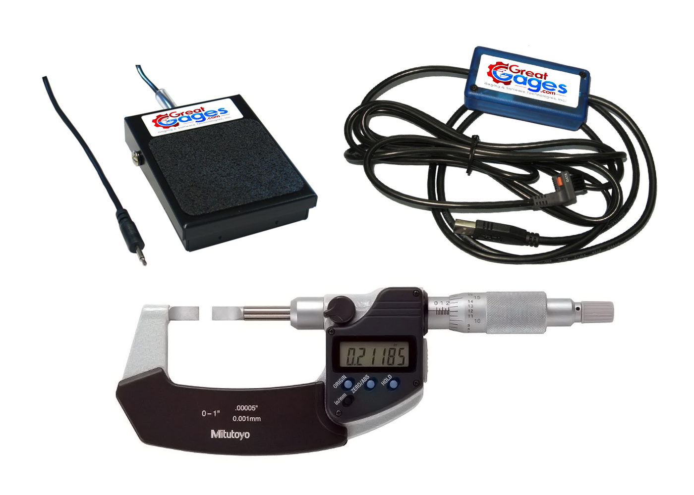 422-330-30-USB-FS Mitutoyo Blade Micrometer 1" to PC Package with Foot ...