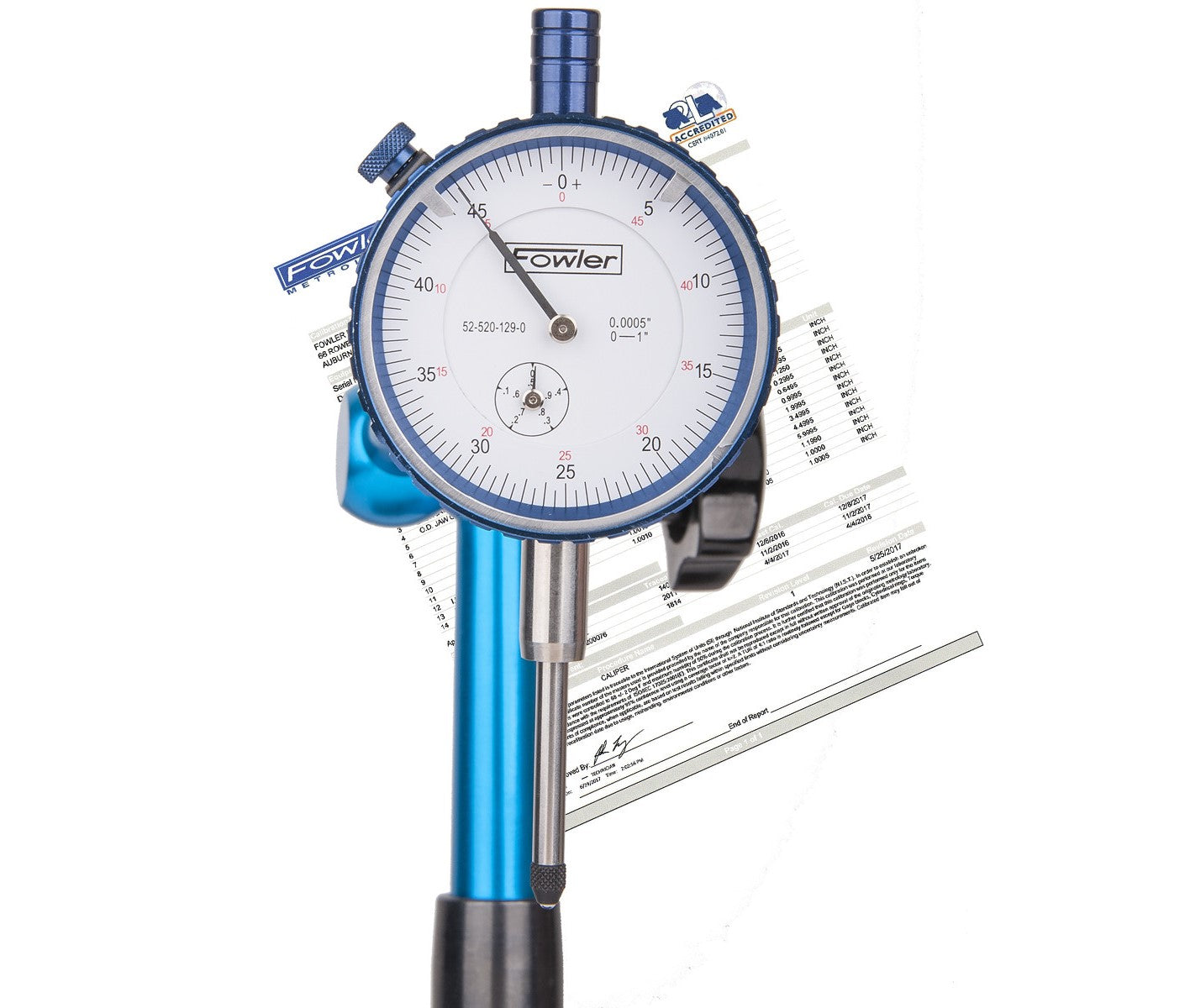 52-520-129-0 Fowler Dial Indicator 1" Range / .0005" Grad, Cert ...