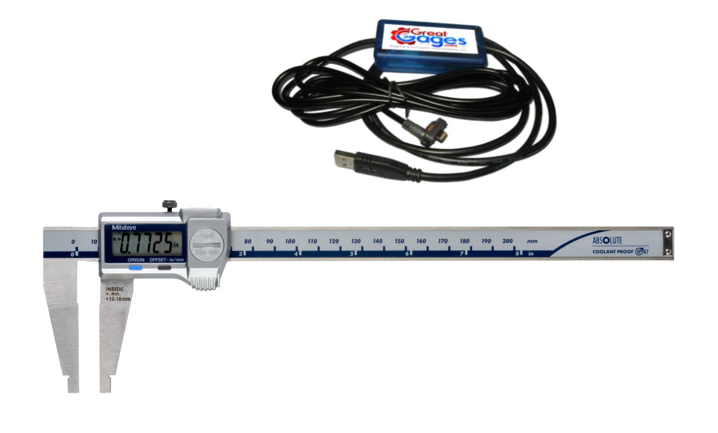 550-311-20-USB2 Mitutoyo Nib Caliper 8" to USB Direct Package – GreatGages