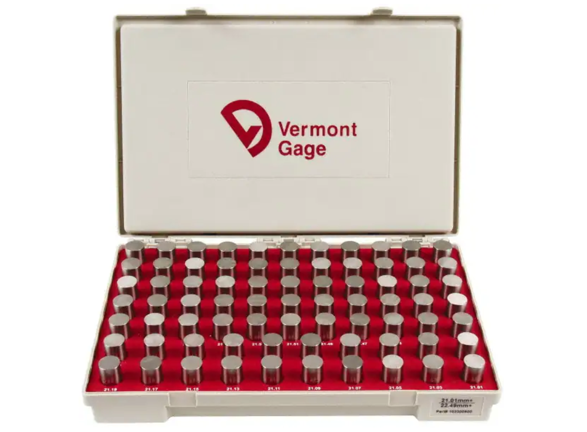 Vermont Steel Metric Gage Pin Set 21.01mm - 22.49mm – GreatGages