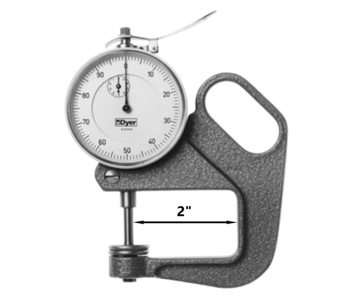 309-Series Deep Throat Mechanical Thickness Gage 0-.4", 2" Reach ...