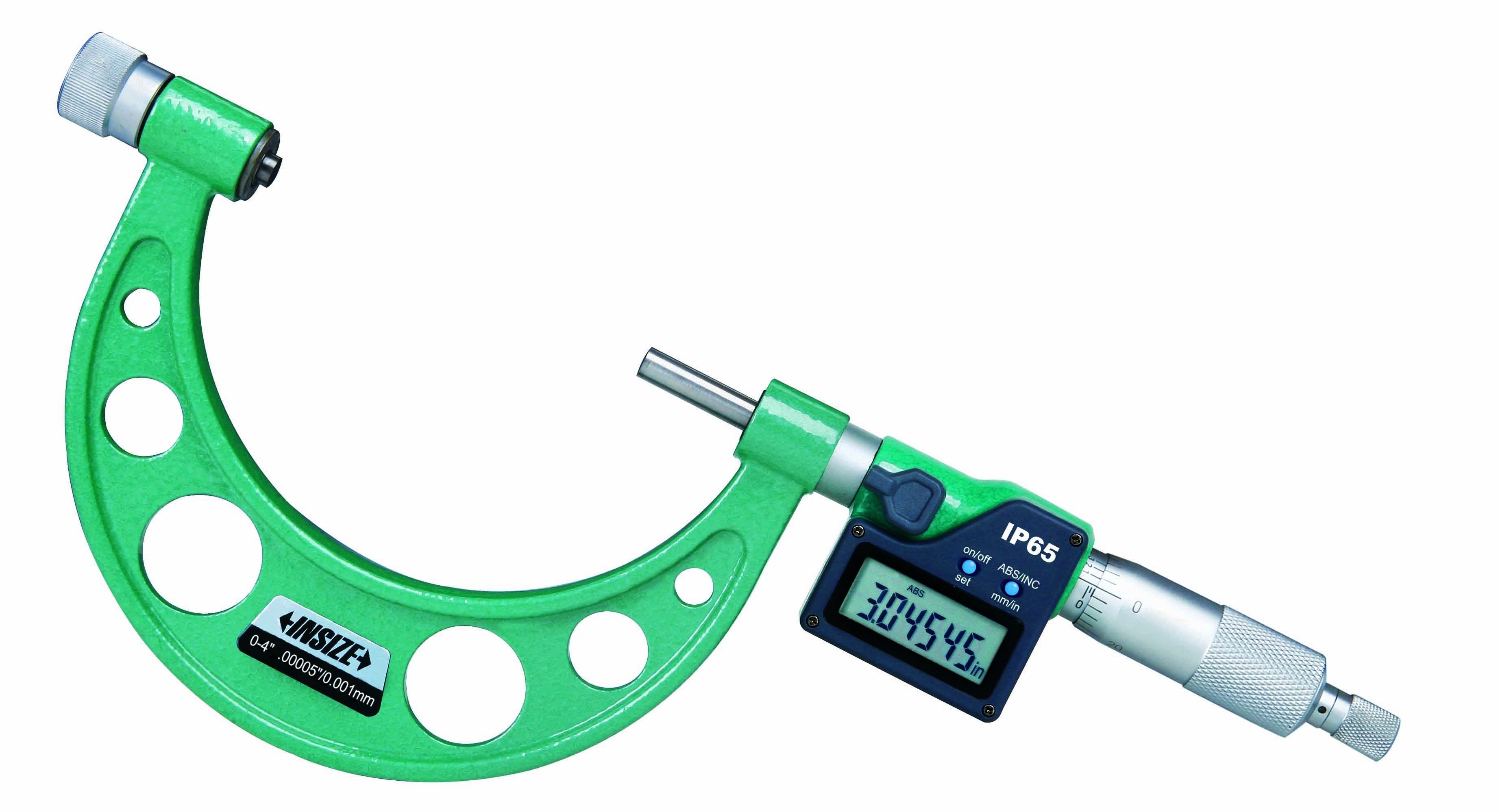 3506-100E INSIZE Electronic Micrometer w/ Interchangeable Anvils 0-4 ...