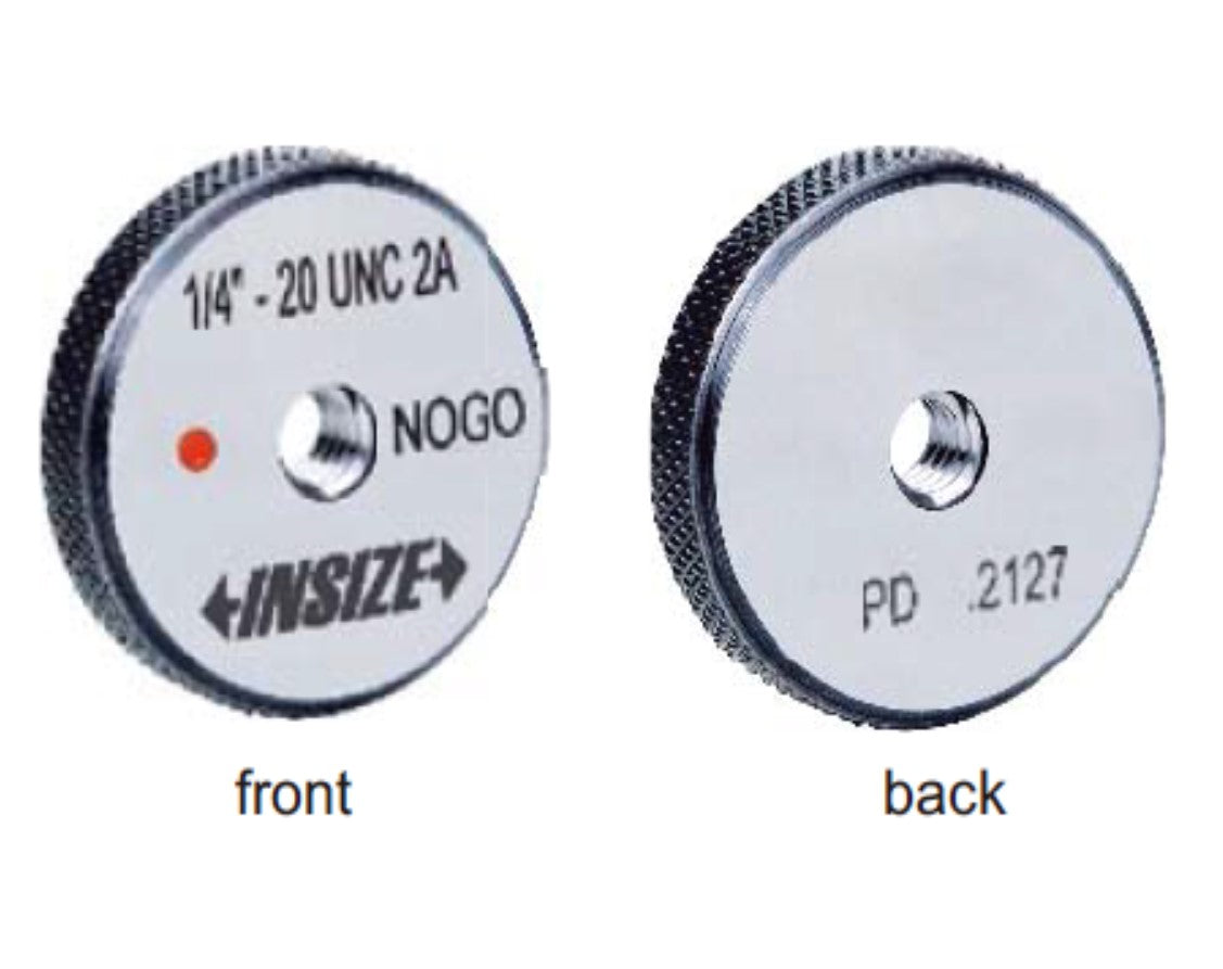 INSIZE Standard Thread Ring Gages, NO GO Only – GreatGages
