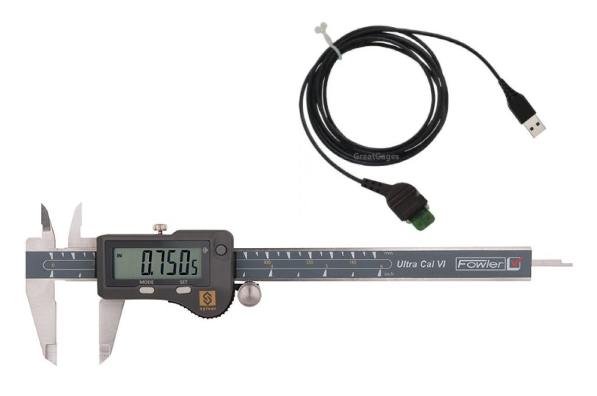 54-100-412-1-USB Fowler 12" Caliper to PC Package – GreatGages