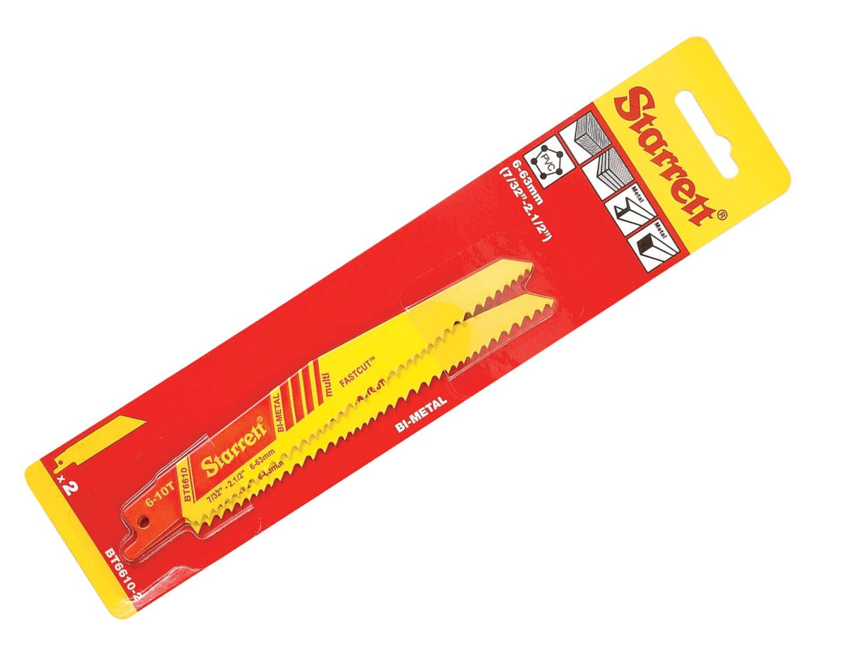 BT6610-2 Starrett Reciprocating Saw Blade - 6", 4-10TPI, 2-Pack ...