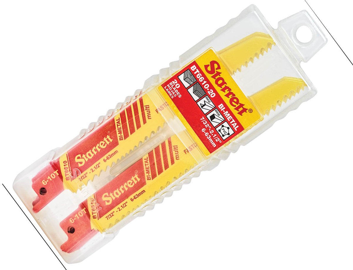 BT6610-20 Starrett Reciprocating Saw Blade - 6", 4-10TPI, 20-Pack ...