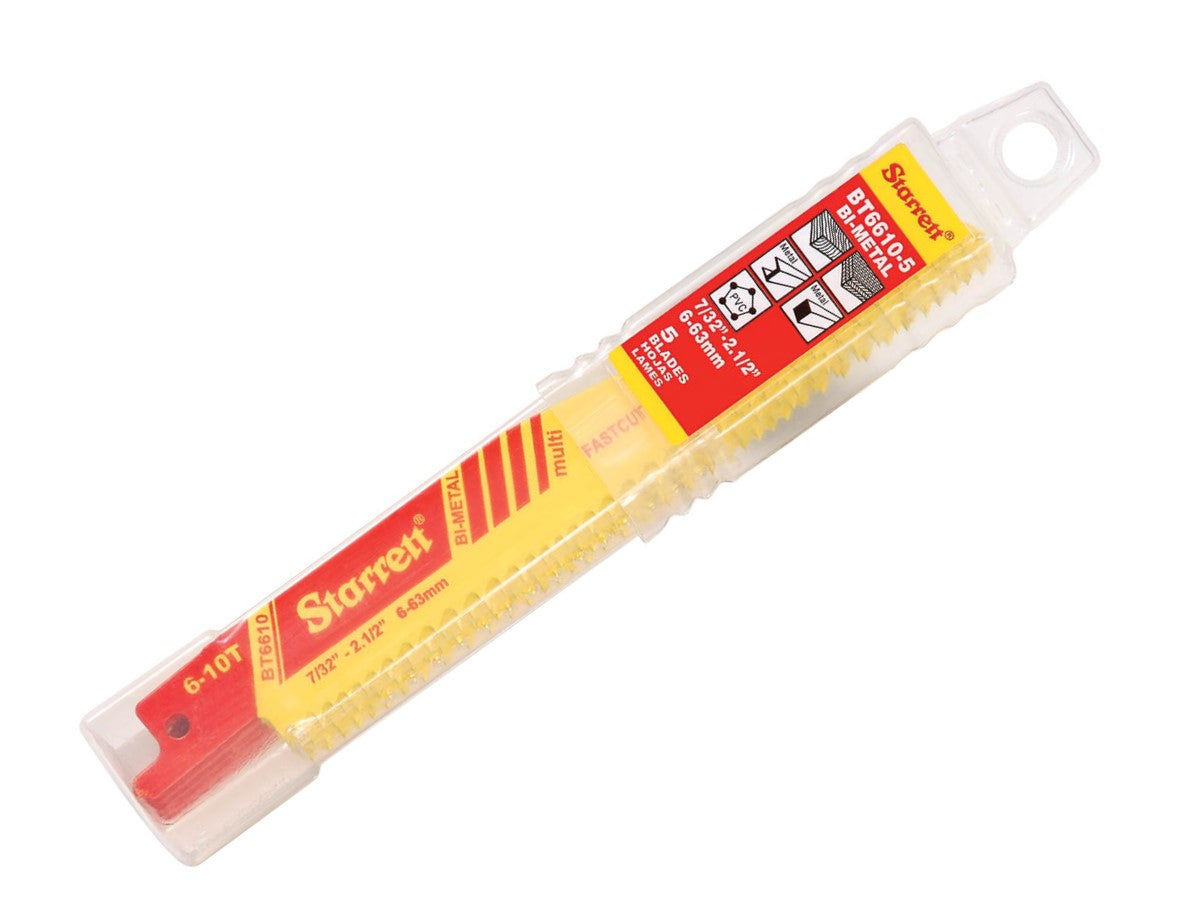 BT6610-5 Starrett Reciprocating Saw Blade - 6", 4-10TPI, 5-Pack ...
