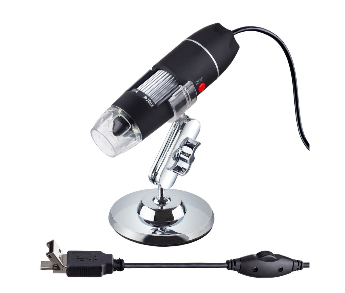 USB Digital Microscope 50X-500X Zoom, LED Illumination, for PC or Andr ...